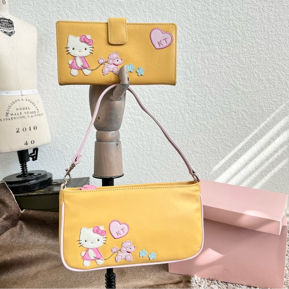 Hello Kitty | Bags | Hello Kitty Poodle Sanrio Pink Leather Bag Vtg ...